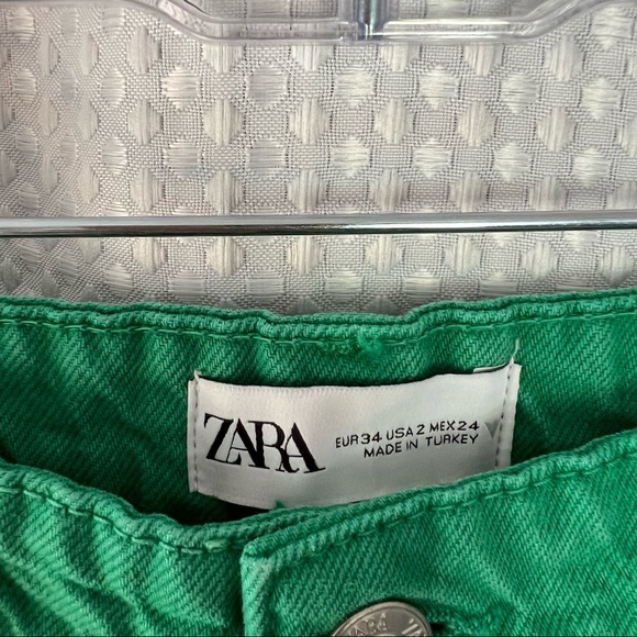Zara | Jeans | Zara Green Wide Leg Jeans | Poshmark